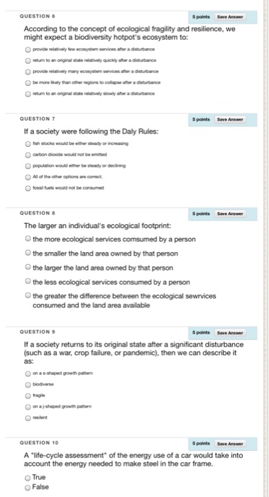 According to the concept of ecological fragility and | Chegg.com