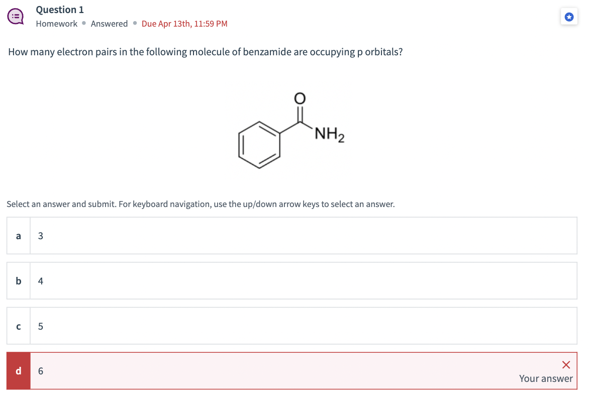 Solved How many electron pairs in the following molecule of | Chegg.com