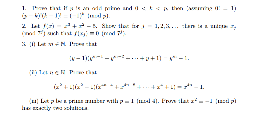 Solved 1. Prove that if p is an odd prime and 0