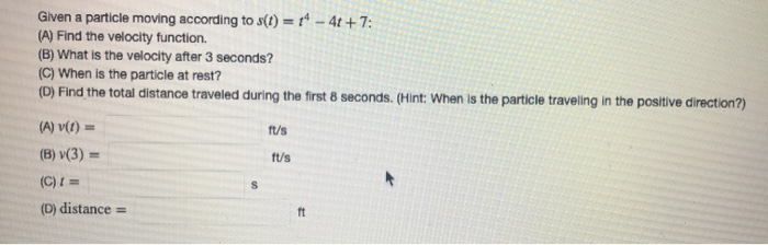 Solved (1 point) Suppose that a particle moves according to | Chegg.com