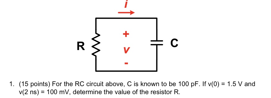 Solved (15 ﻿points) ﻿For the RC ﻿circuit above, C ﻿is known | Chegg.com