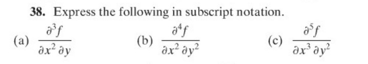 Solved 38. Express the following in subscript notation. (a) | Chegg.com