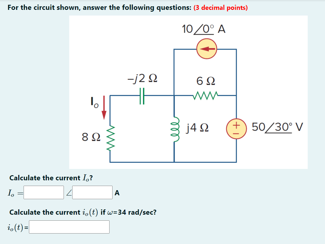 Solved For the circuit shown, answer the following | Chegg.com