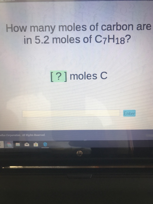 Solved How many moles of carbon are in 5.2 moles of C7H18? | Chegg.com