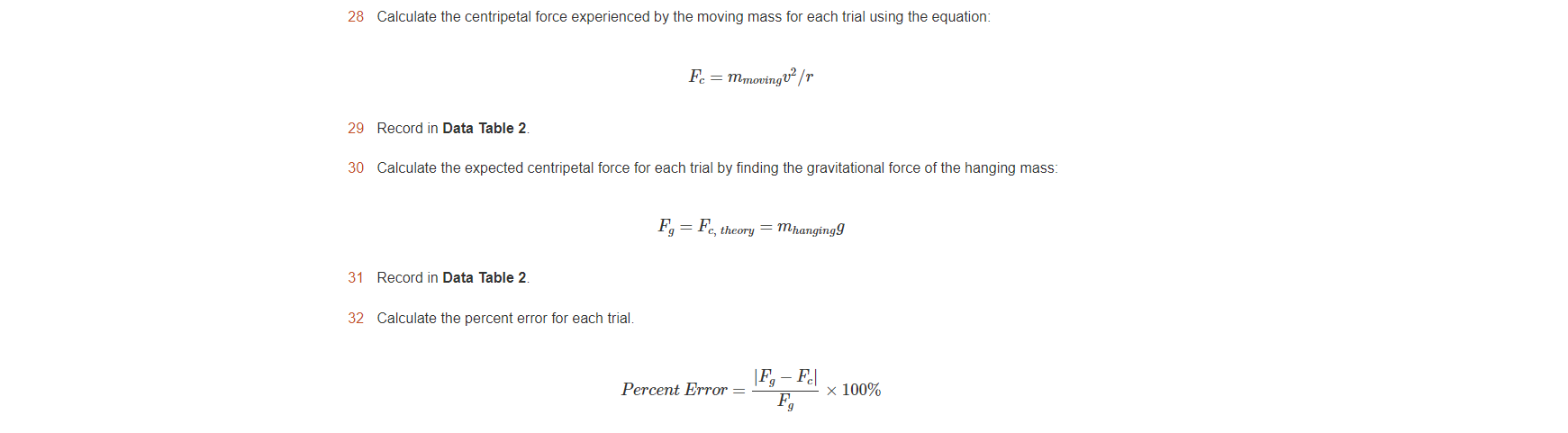 Solved Data Table 2: Varying Radius - Measurements and | Chegg.com