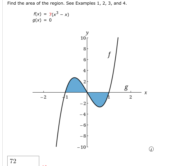 Solved Find the area of the region. See Examples 1,2,3, and | Chegg.com