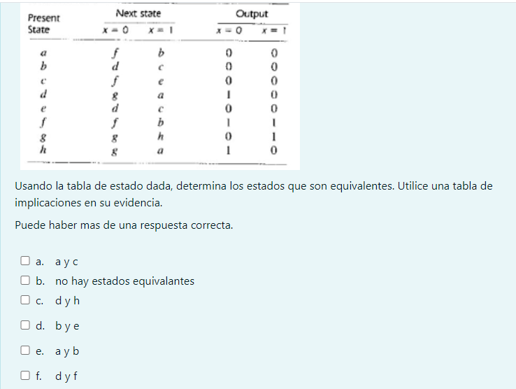Solved Using the given state table, determine the states | Chegg.com