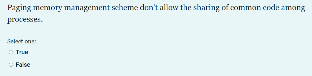 Solved Paging memory management scheme don't allow the | Chegg.com
