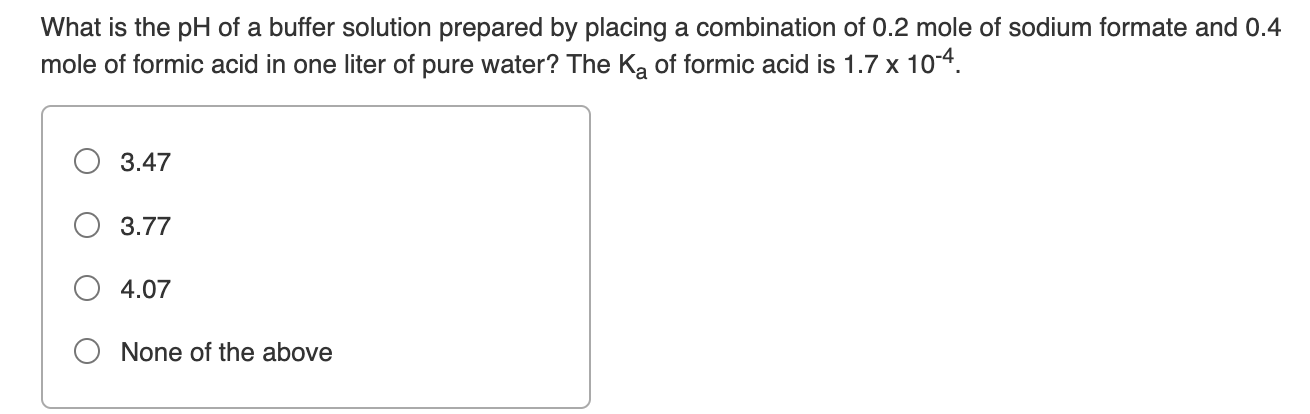 Solved What is the pH of a buffer solution prepared by | Chegg.com