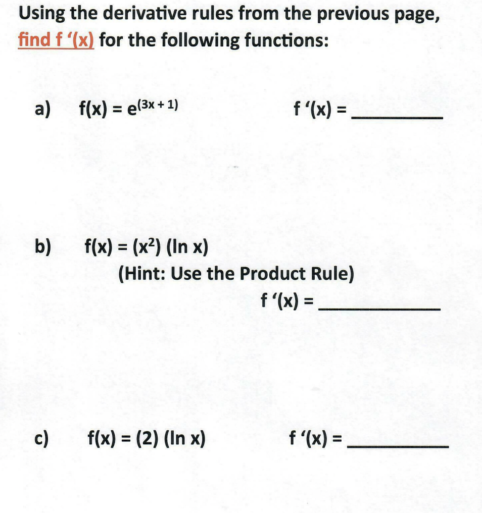 Solved Using the derivative rules from the previous page, | Chegg.com