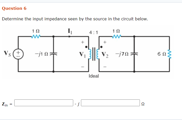 Solved Determine the input impedance seen by the source in | Chegg.com
