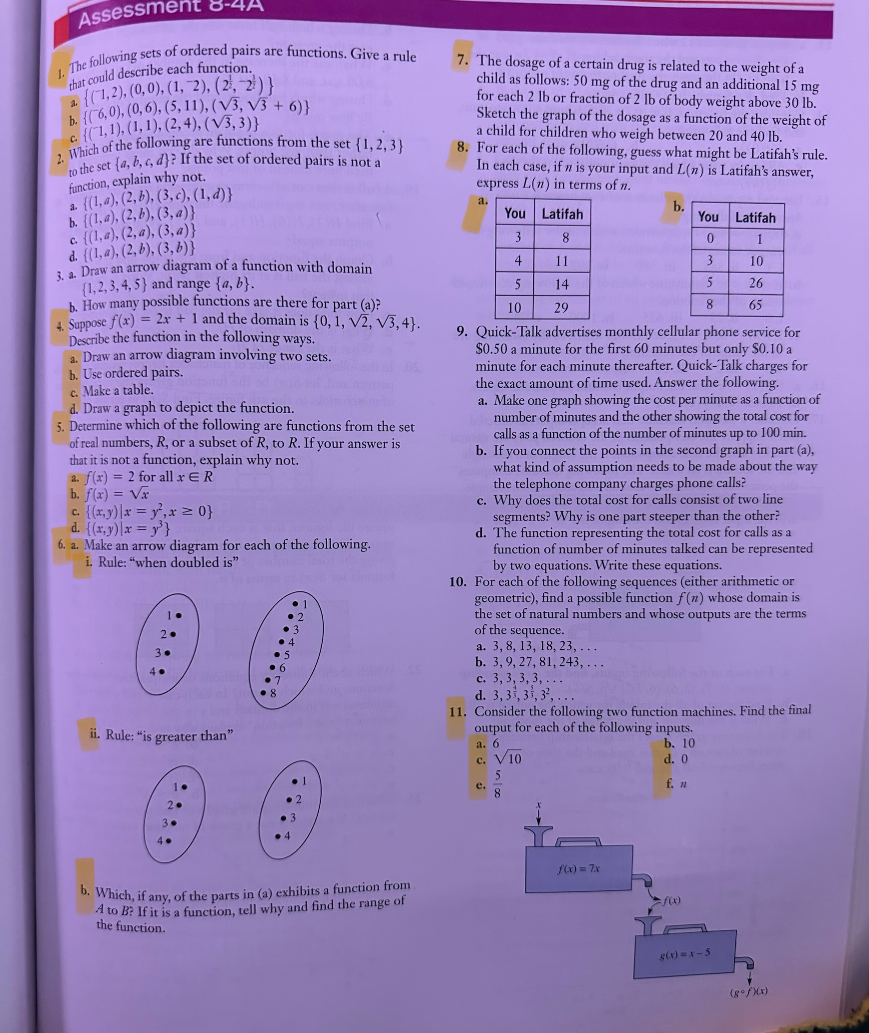Solved 1. The following sets of ordered pairs are functions. | Chegg.com