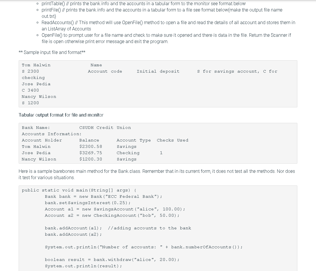 Solved Abstract Classes, Inheritance (Bank Application) | Chegg.com