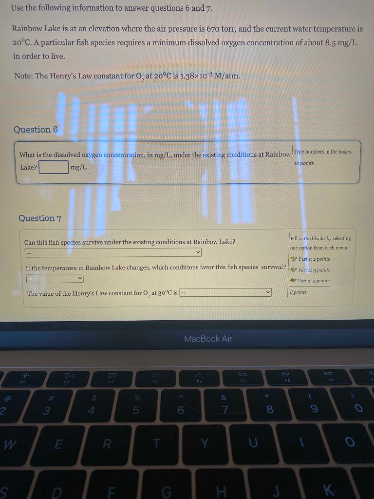 Solved Use the following information to answer questions 6 | Chegg.com