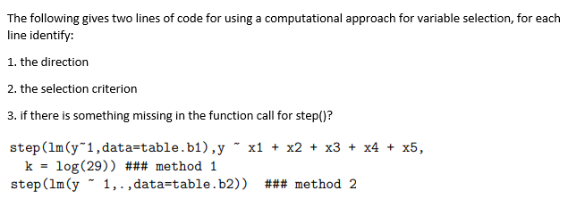 The following gives two lines of code for using a | Chegg.com