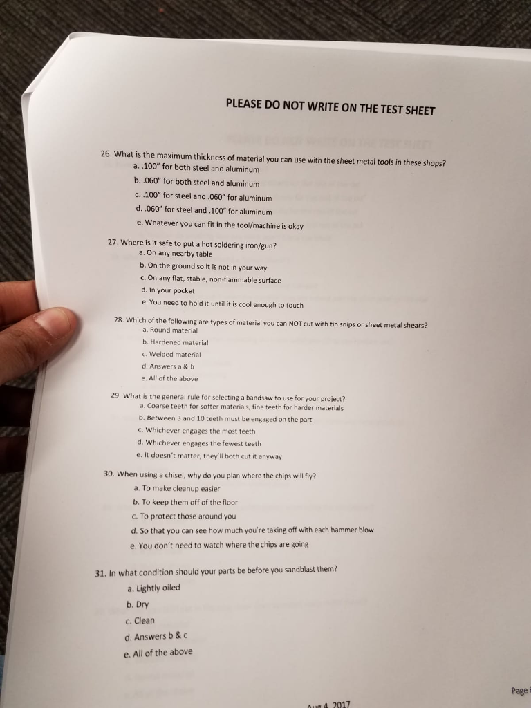 Solved PLEASE DO NOT WRITE ON THE TEST SHEET 19. Where | Chegg.com