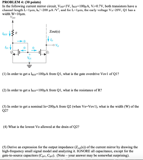 Solved PROBLEM 4: (30 points) In the following current | Chegg.com