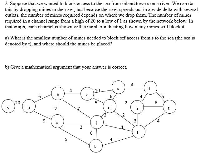 Solved 2. Suppose that we wanted to block access to the sea | Chegg.com