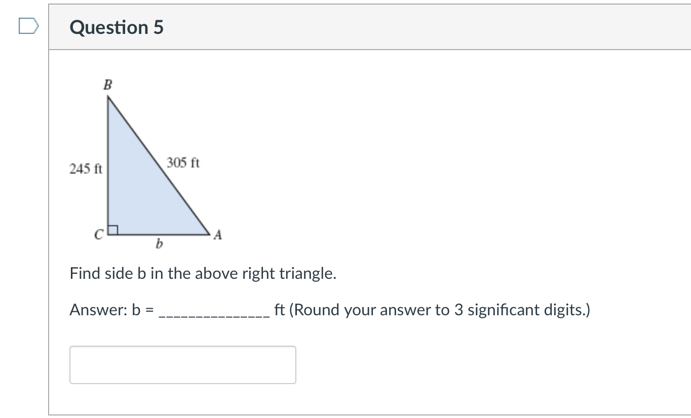 Solved Find side b in the above right triangle. Answer: b= | Chegg.com
