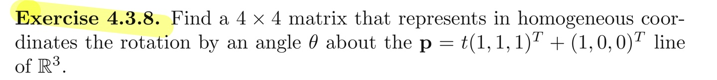 Solved Exercise 4.3.8. Find a 4 x 4 matrix that represents | Chegg.com
