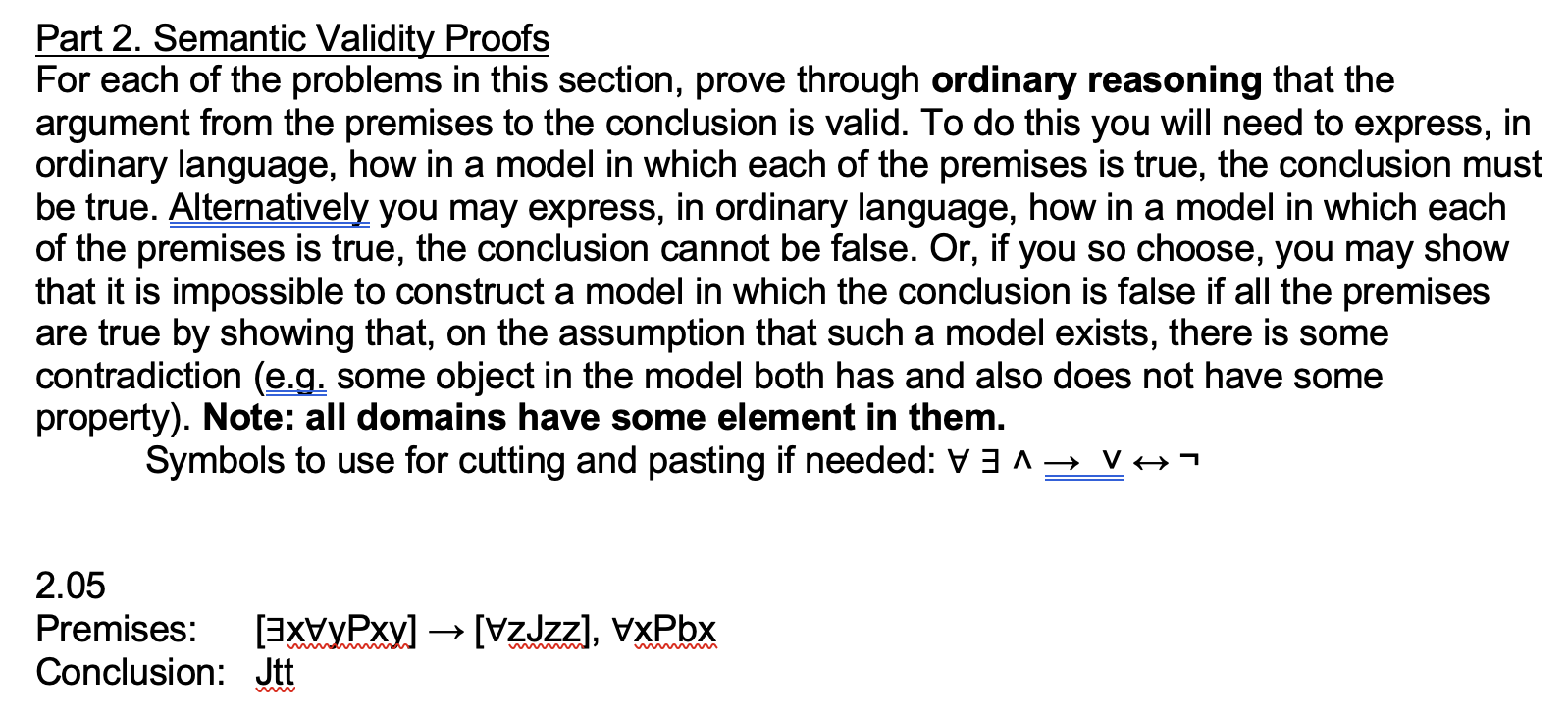 Solved Part 2. Semantic Validity Proofs For each of the | Chegg.com