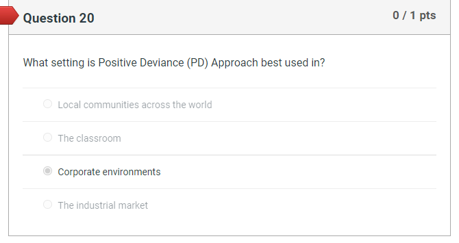 Solved What setting is Positive Deviance (PD) Approach best | Chegg.com