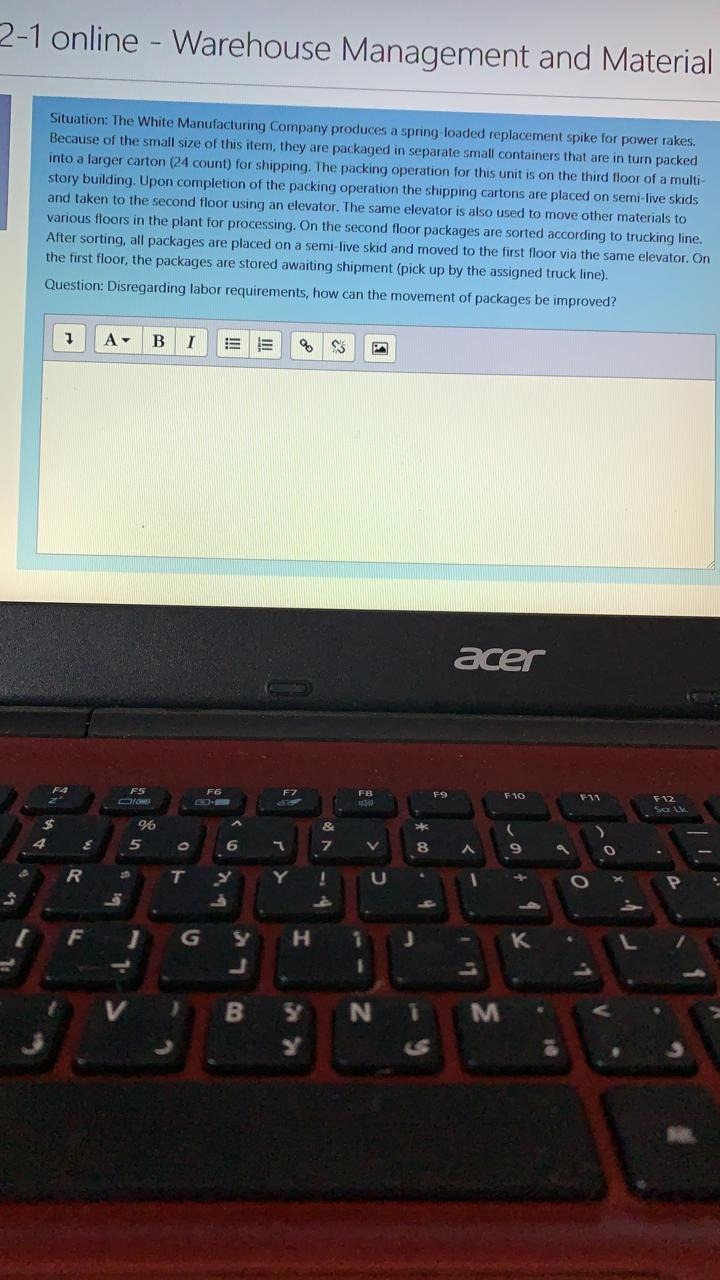 Solved 2-1 online - Warehouse Management and Material | Chegg.com