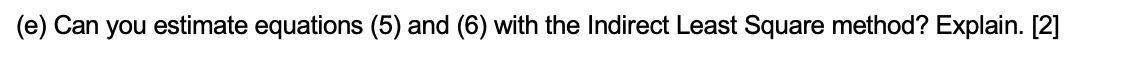 Solved (c) Consider the following set of simultaneous | Chegg.com