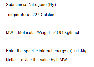 Solved Nitrogen T=227 C Molecular Weight = 28.01 | Chegg.com