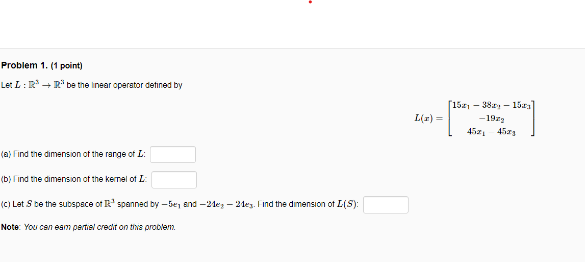Solved Problem 1 1 Point Let Lr3→r3 Be The Linear 