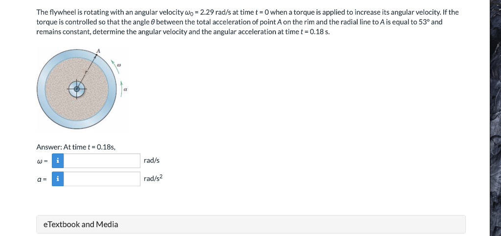 Solved The flywheel is rotating with an angular velocity wo | Chegg.com