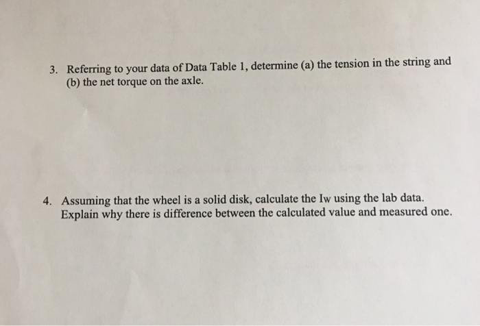 Phys2425 LAB REPORT FORM ROTATIONAL INERTIA TABLE 1: | Chegg.com