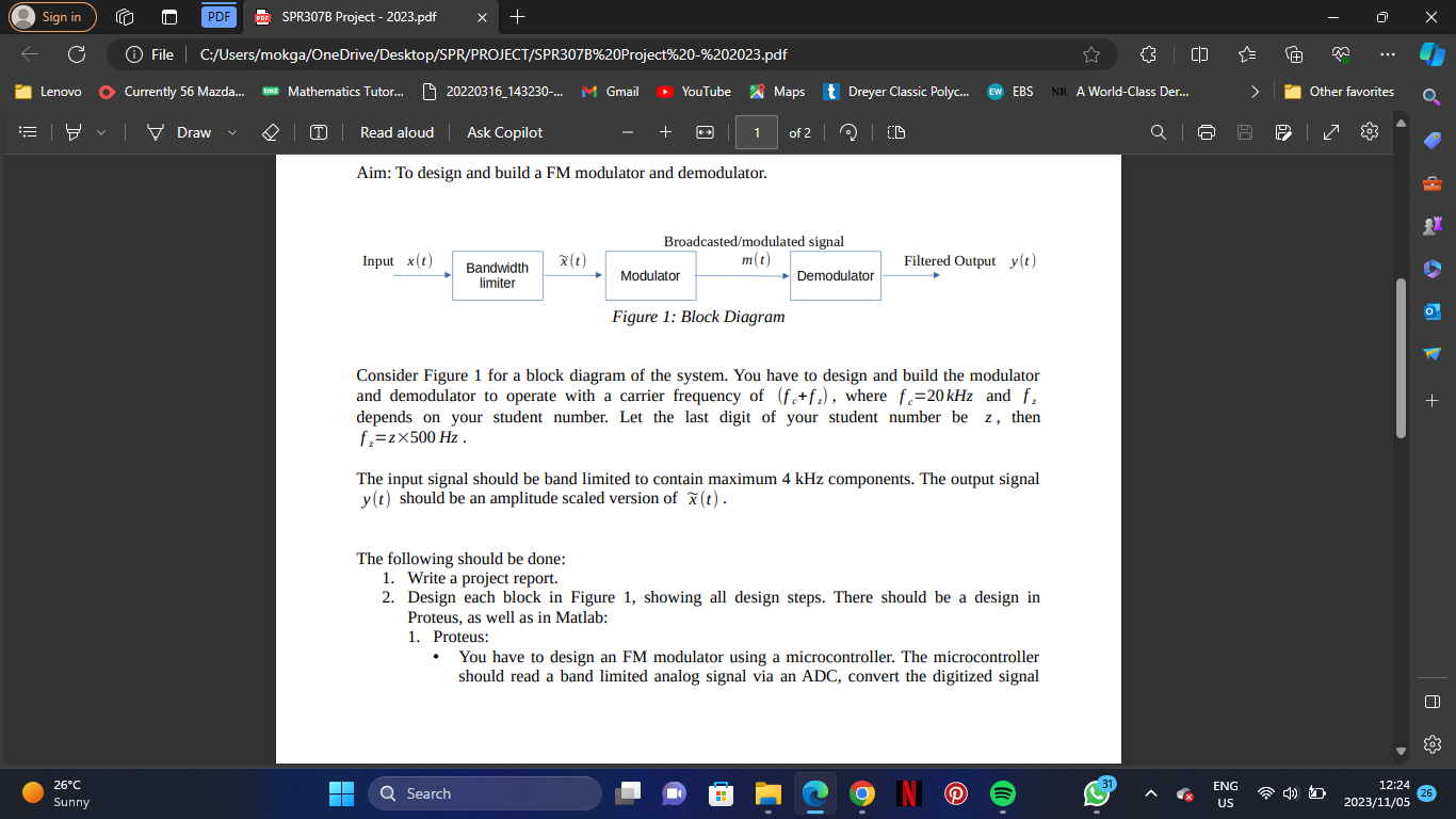 Solved Aim: To design and build a FM modulator and | Chegg.com