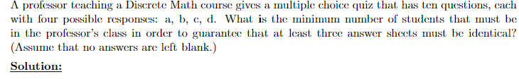 Solved Λ professor teaching a Discrete Math course gives a | Chegg.com