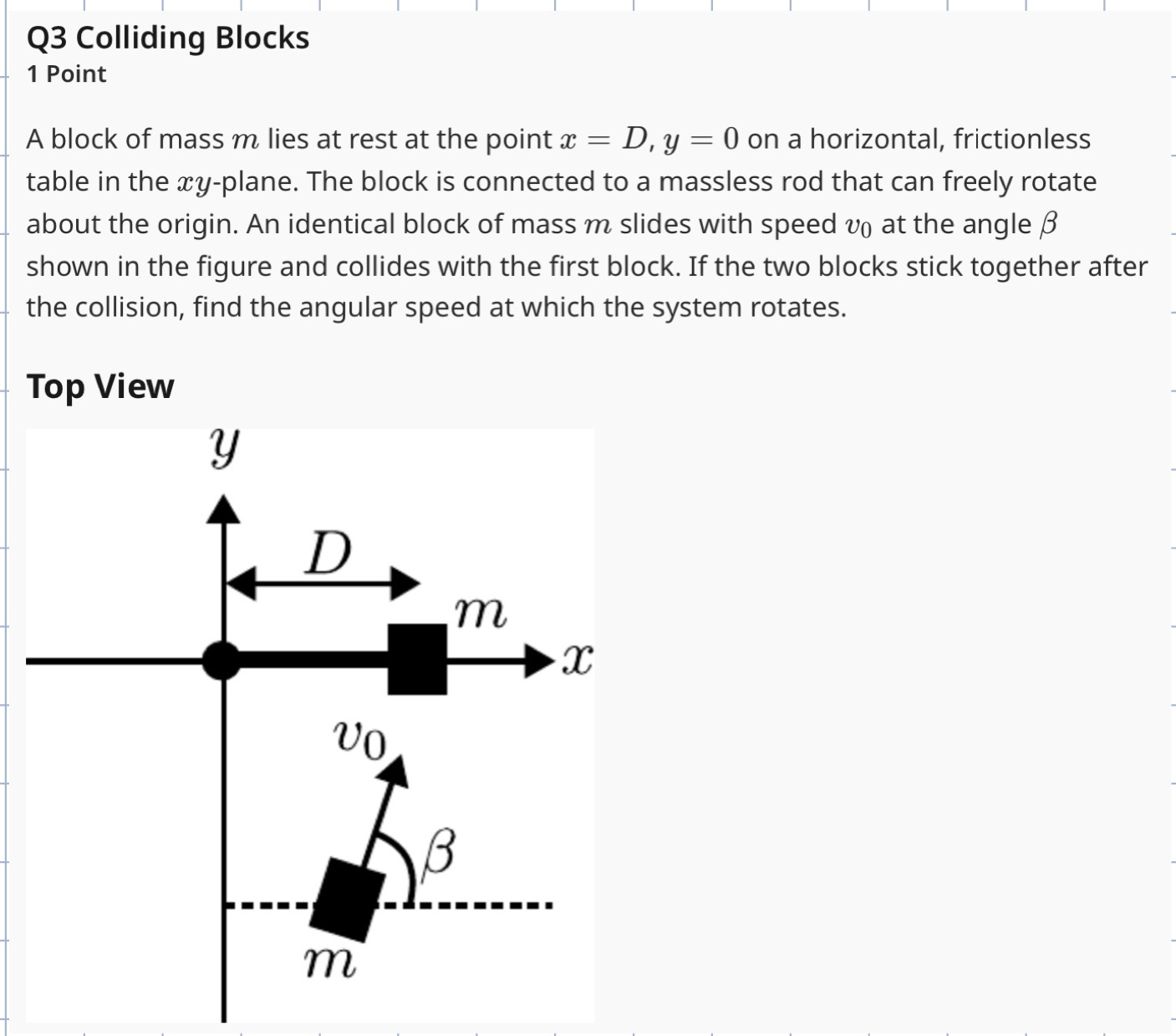 Q3 Colliding Blocks 1 Point A block of mass m lies at | Chegg.com