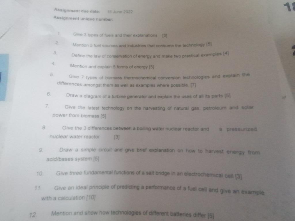 Solved 1 Assignment due date: 15 June 2022 Assignment unique | Chegg.com