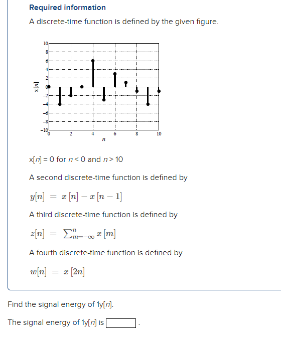Solved Required information A discrete-time function is | Chegg.com