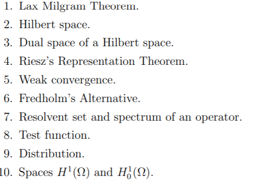 Solved 1. Lax Milgram Theorem. 2. Hilbert space. 3. Dual | Chegg.com