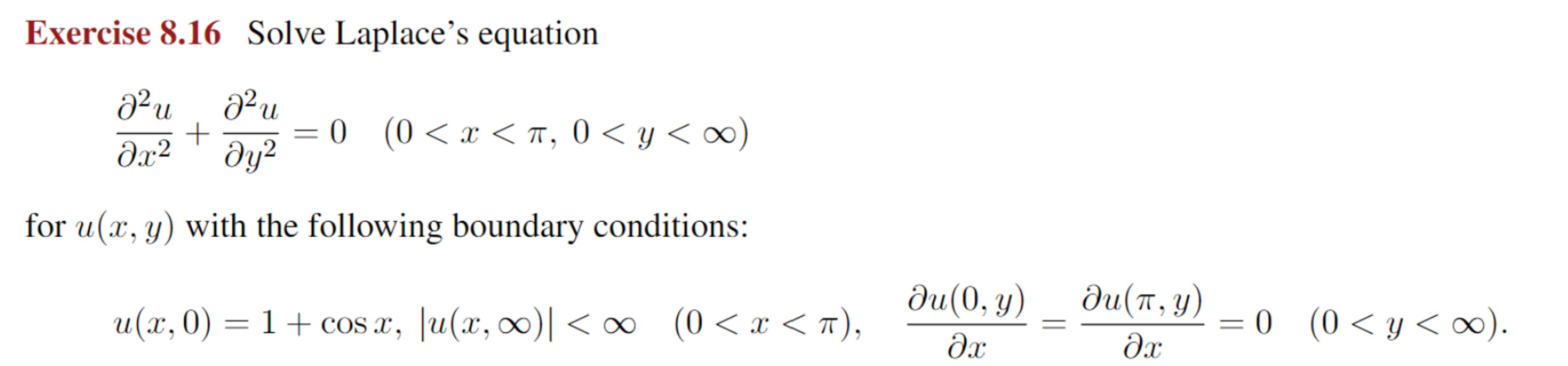 Solved Solve Laplace's equationu(x,y) | Chegg.com