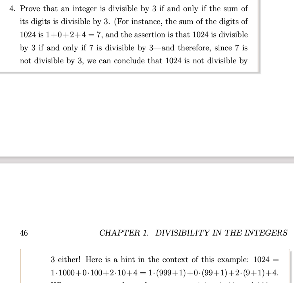 Solved 4 Prove That An Integer Is Divisible By 3 If And