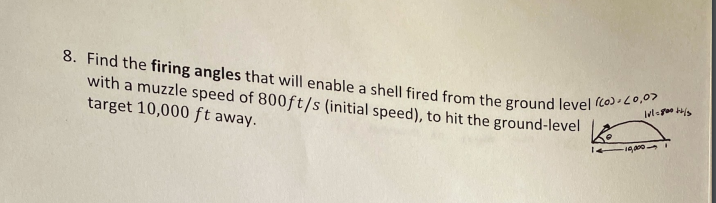 Solved 8. Find the firing angles that will enable a shell | Chegg.com