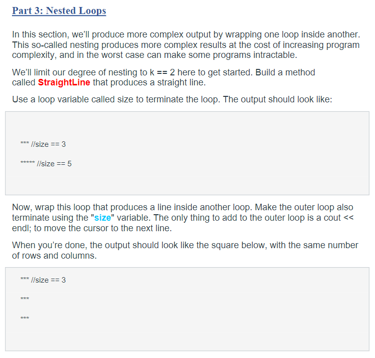 Solved In this section, we'll produce more complex output by | Chegg.com