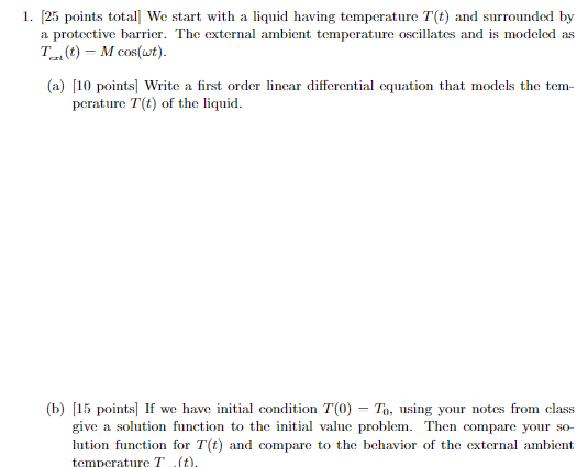 Solved [25 points total] We start with a liquid having | Chegg.com