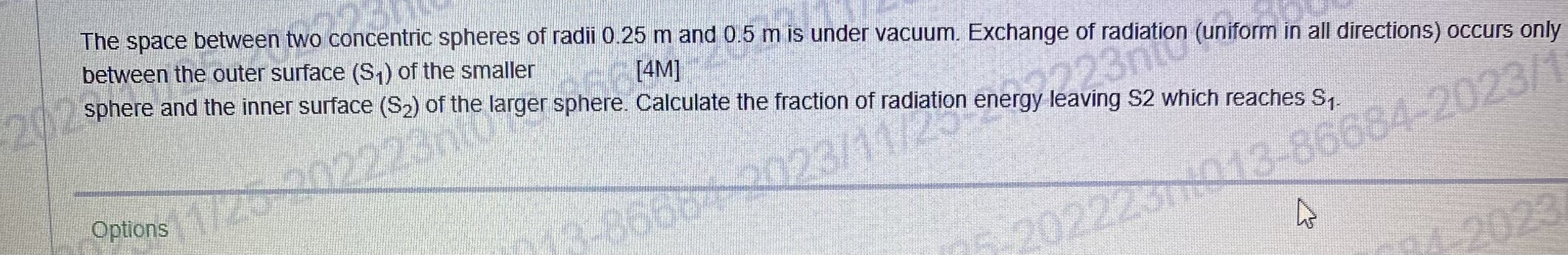 Solved The space between two concentric spheres of radii | Chegg.com