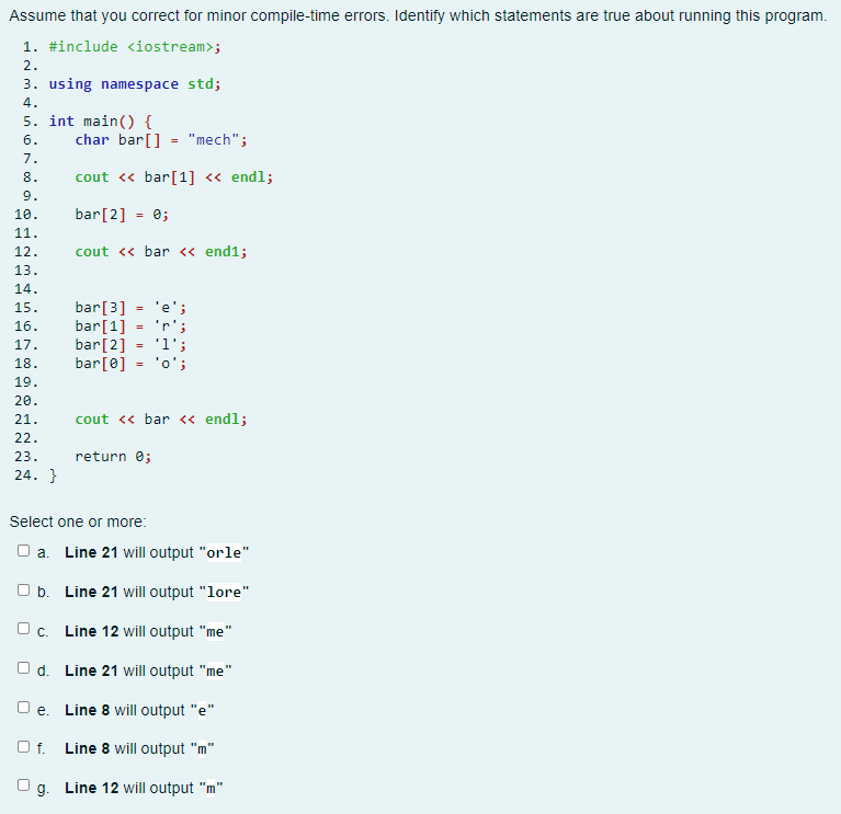 Solved = Assume that you correct for minor compile-time | Chegg.com