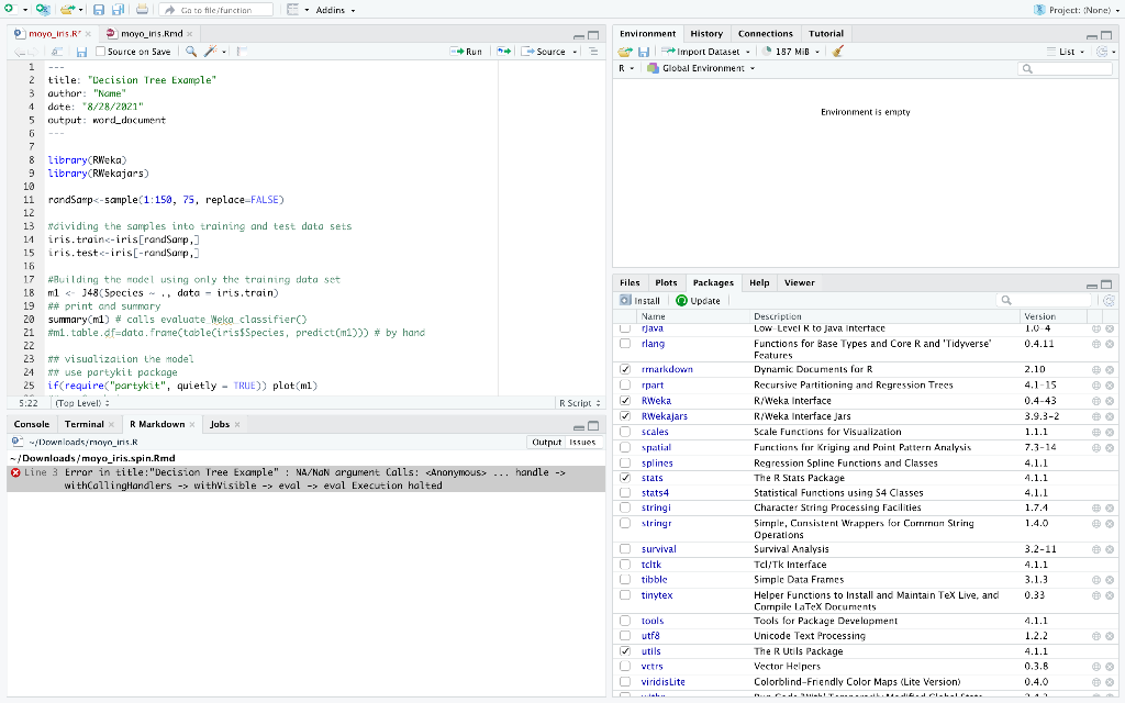 Solved R studio r file won"t let me add a title to the | Chegg.com