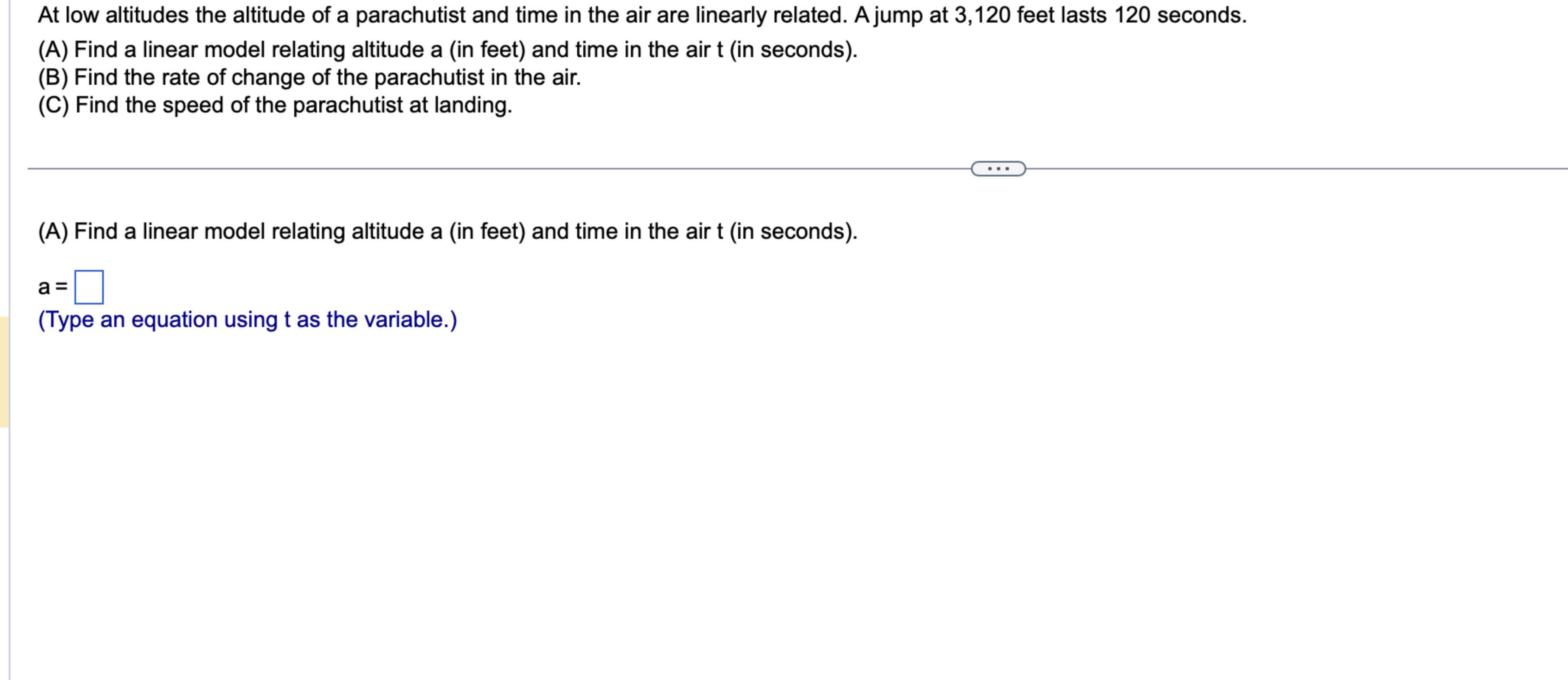 Solved At low altitudes the altitude of a parachutist and | Chegg.com