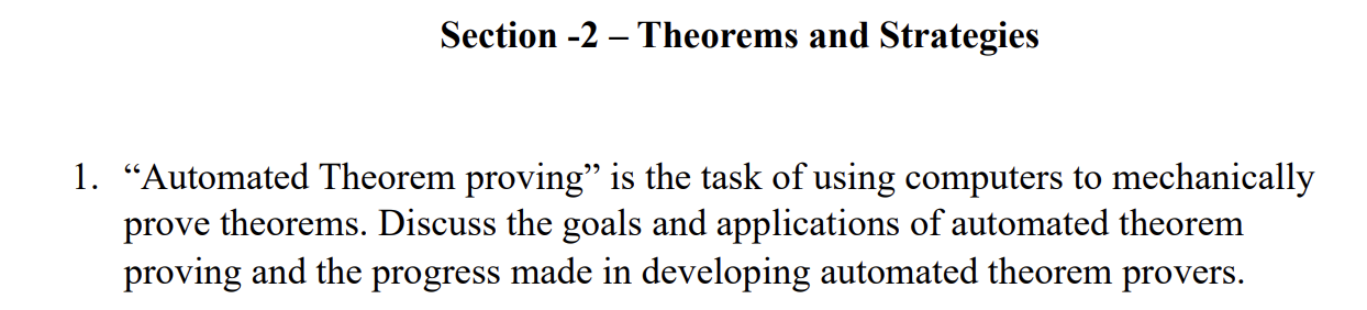 Solved Section -2 - ﻿Theorems and Strategies1. ﻿"Automated | Chegg.com