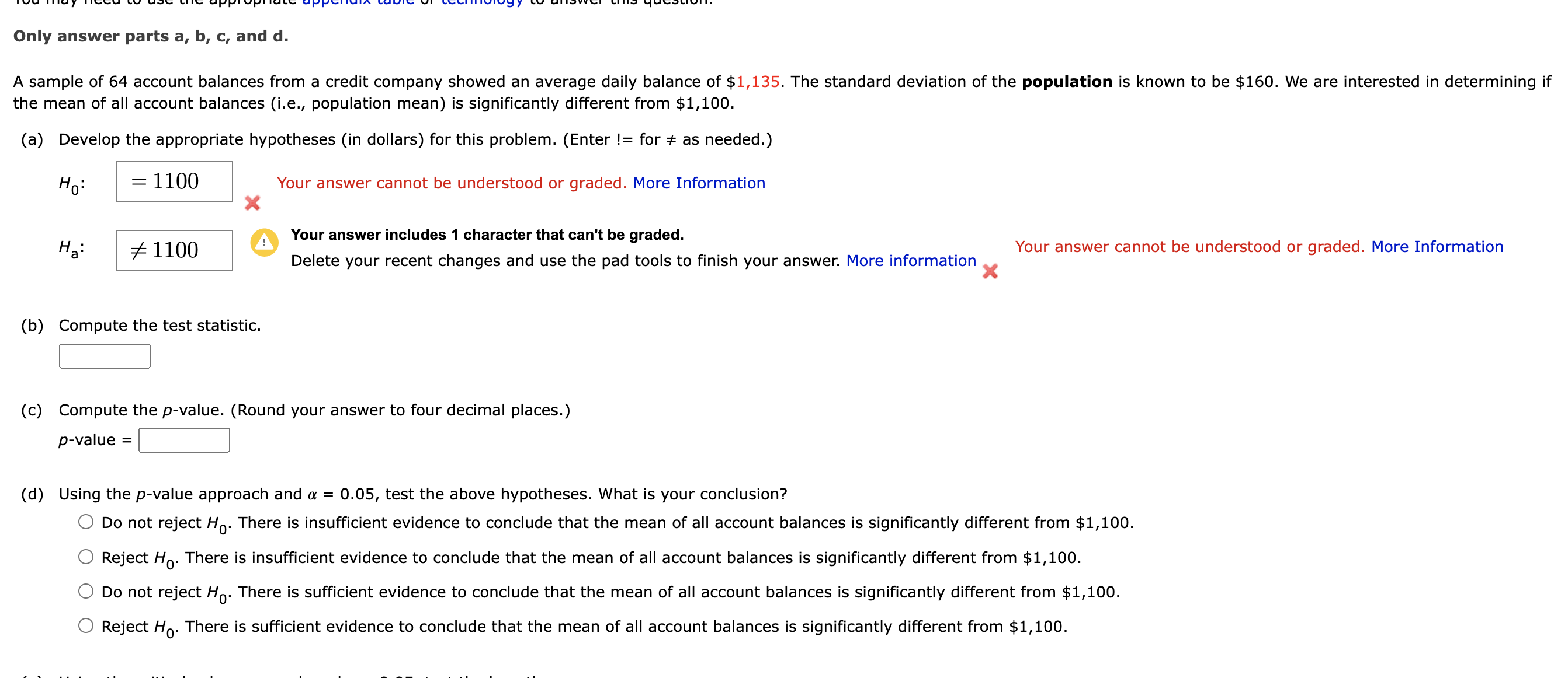 Solved Only answer parts a, b, c, and d. the mean of all | Chegg.com