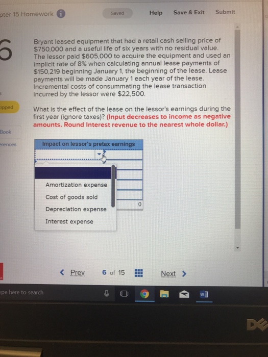Solved pter 15 Homework Help Save & Exit Submit Saved Bryant | Chegg.com
